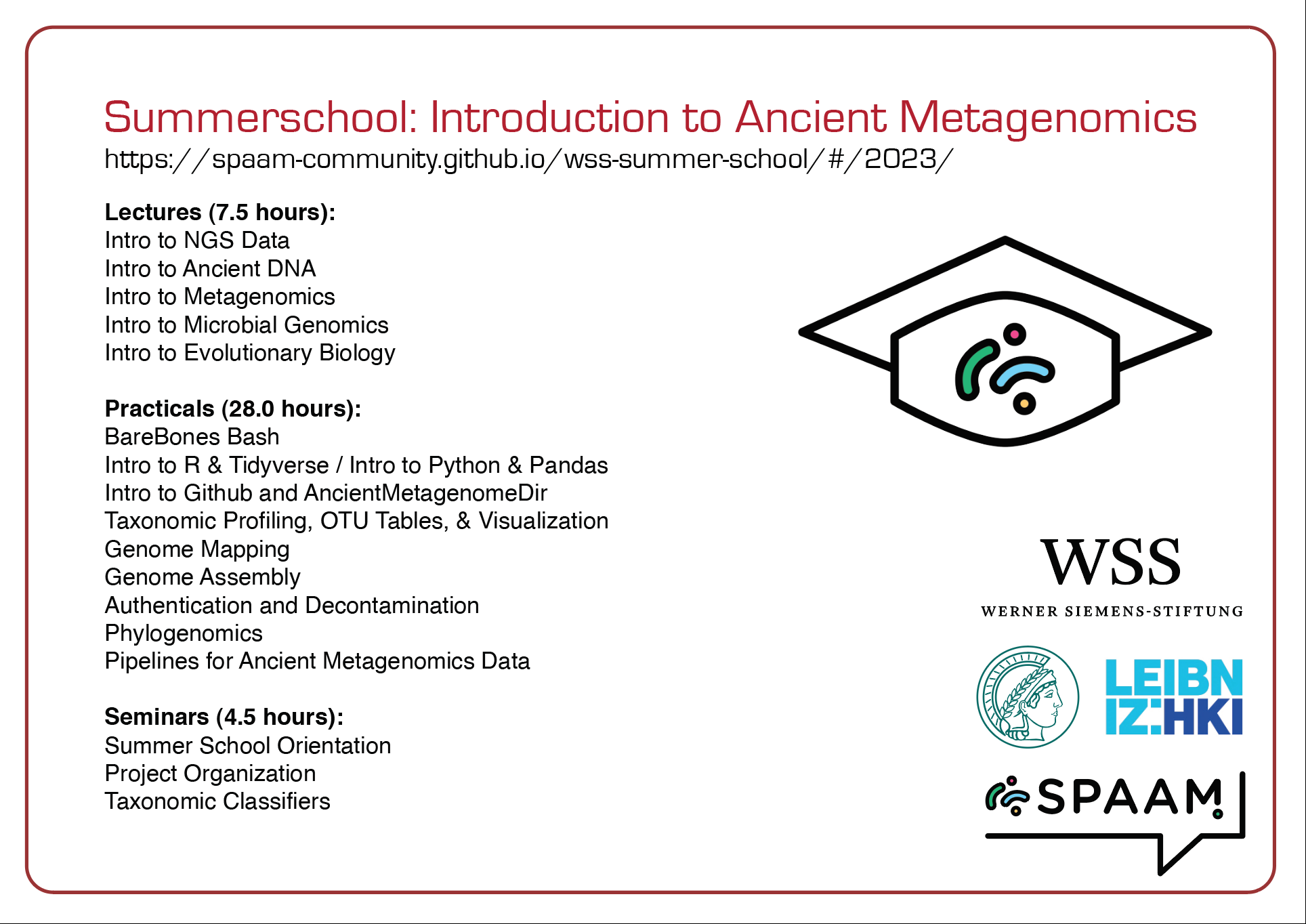 Congratulations to the SPAAM 2023 “Introduction to Ancient Metagenomics ...